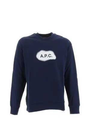 A.p.c. Logo Print Crewneck Sweatshirt - Black