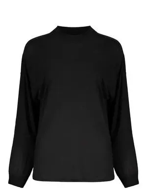 Herno Ribbed-cuff Crewneck Top - Black