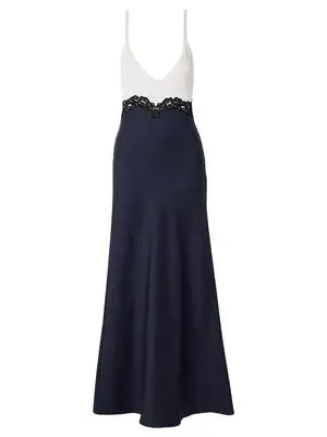 Gabriela Hearst Amaryllis Silk Maxi Dress - Navy Blue