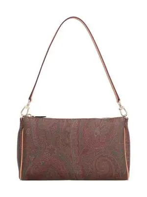 Etro Paisley Printed Zipped Mini Clutch Bag - Brown