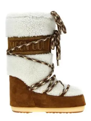 MOON BOOT Moon Boot Shearling Lace-Up Boots