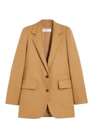 Max Mara Single-breasted Wool, Mohair, And Silk Blazer - Nude