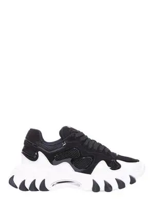 Balmain B-east Leather, Suede, And Mesh Trainers - Black