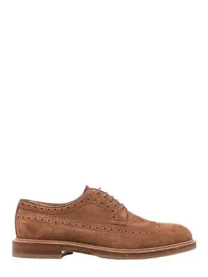 BRUNELLO CUCINELLI Brunello Cucinelli Round Toe Lace-Up Perforated Suede Brogues