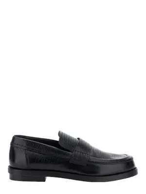 Alexander McQueen Embossed Slip-on Loafers - Black