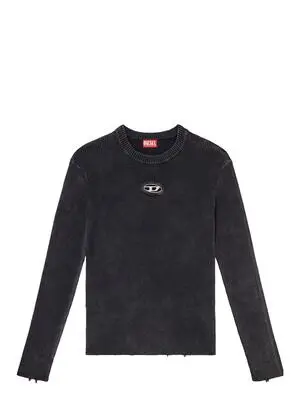 DIESEL® Distressed Cut-out Logo Jumper - Black