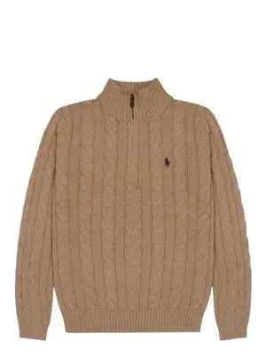 Polo Ralph Lauren Cable-knit Half-zip Jumper - Brown