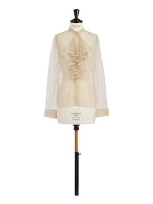 DIOR Dior Tulle Ruffle Front Top