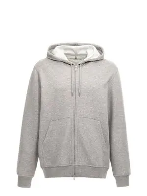 Brunello Cucinelli Zip-up Drawstring Hoodie - Grey