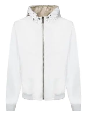 MOORER Reversible Hooded Zip-up Jacket - White
