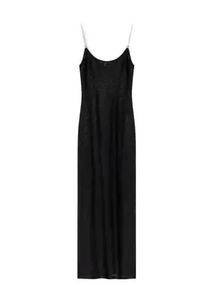 Alaïa Slip Dress With Chain Straps - Black
