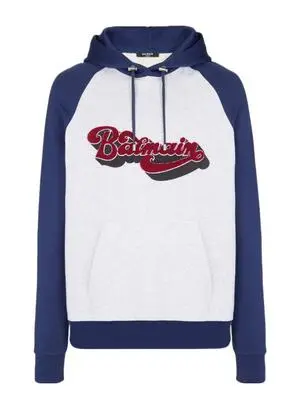 Balmain Retro '70s Graphic Hoodie - Blue