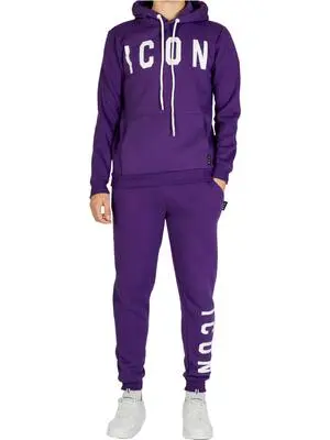 Icons Iconic Hooded Sweatshirt With Front Pocket And Logo - Viola