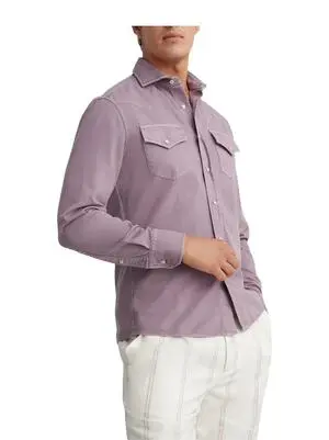 Brunello Cucinelli Long-sleeved Button-up Shirt - Gray