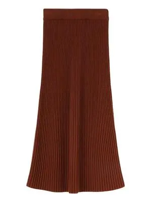 LORO PIANA Loro Piana Ikeda Ribbed Pleated Midi Skirt