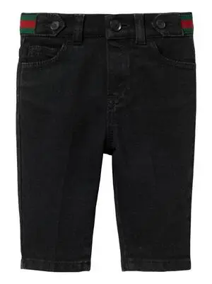 Gucci Web Detail Jeans - Black