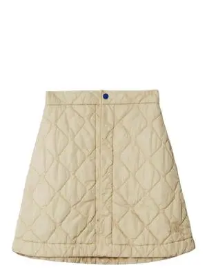 Burberry Quilted Mini Skirt With Equestrian Knight Embroidery - Nude