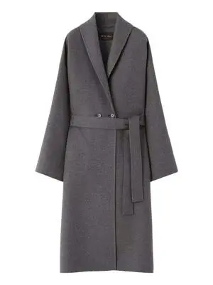 Loro Piana Belted Long-sleeved Coat - Black