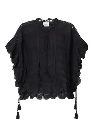 Isabel Marant Étoile Lace Ruffled Top - Black