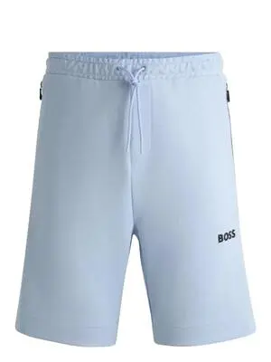 Hugo Boss Logo Embroidered Drawstring Shorts - Blue