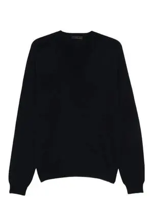 Prada Long-sleeve V-neck Jumper - Blue