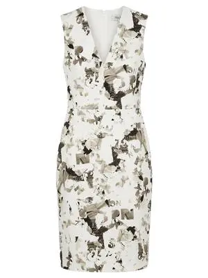 Max Mara Sleeveless V-neck Graphic Print Dress - No