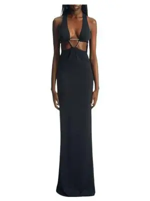 Coperni Halterneck Cut-out Maxi Dress - Black