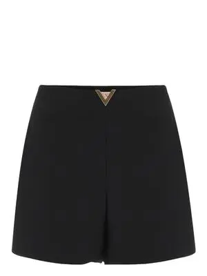 VALENTINO Valentino Crepe Couture Logo Plaque Shorts
