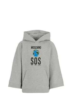 Moschino Long Sleeve Hooded Sweatshirt - Gray