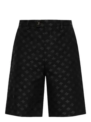 Amiri Belt Loop Shorts With Monogram - Black