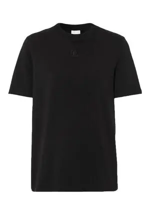 Burberry Embroidered-logo T-shirt - Black