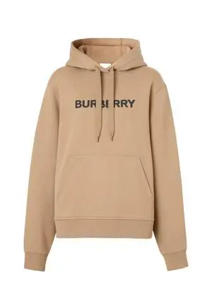 Burberry Logo Print Drawstring Hoodie - Nude