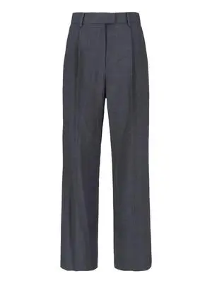 LOW CLASSIC Straight-leg Tailored Trousers - Black
