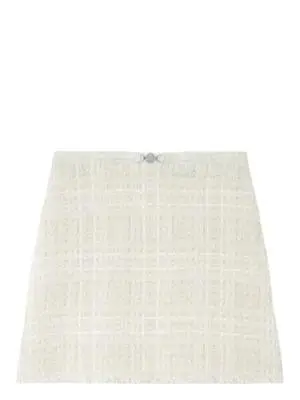 Versace Tweed Mini Skirt With Medusa '95 Hardware - White