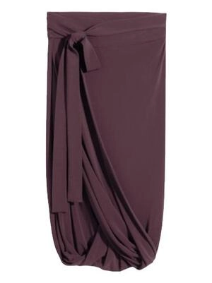 LEMAIRE Lemaire Tie-Detail Draped Midi Skirt Fig