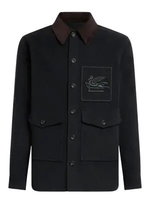 Etro Pegaso Embroidered Flap Pocket Jacket - Black