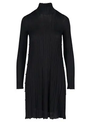 Bottega Veneta Long-sleeved Pleated Dress - Black