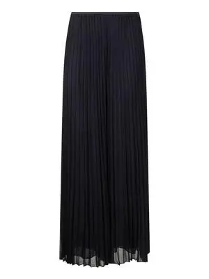 Emporio Armani Georgette Pleated Wide-leg Trousers - Black