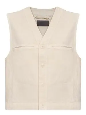 LEMAIRE Button-fastening Sleeveless Vest - Beige