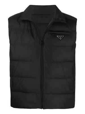 Prada Logo Padded Vest - Black