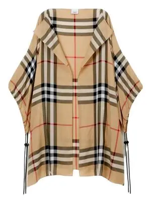 Burberry Checked Cotton Cape - Nude