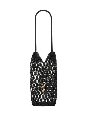 Saint Laurent Cassandre Logo Plaque Large Tote Bag - Black