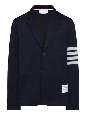 Thom Browne Thom Browne Double Face Knit 4-Bar Sack Jacket Navy Blue