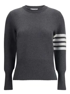 Thom Browne Milano Stitch Classic 4-bar Pullover - Medium Gray