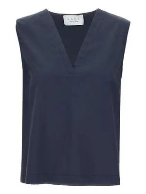 KAOS Sleeveless V-neck Top - Black