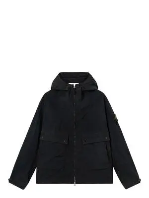 Stone Island Zip-front Hooded Jacket - Black