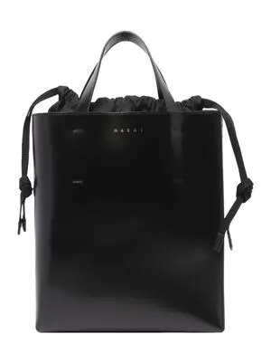 Marni Logo Printed Drawstring Tote Bag - Black