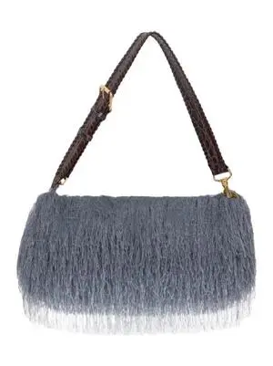 Dries Van Noten Fringed Shoulder Bag - Dark Gray