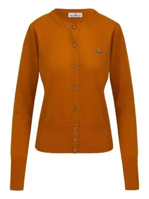 VIVIENNE WESTWOOD Orb Embroidered Buttoned Cardigan - Brown