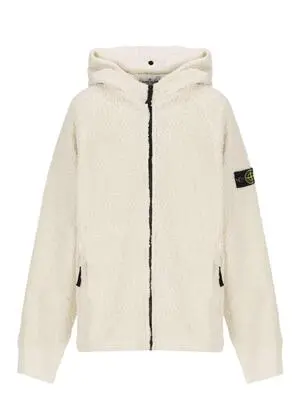 Stone Island Logo Hooded Jacket - Gypsum Color